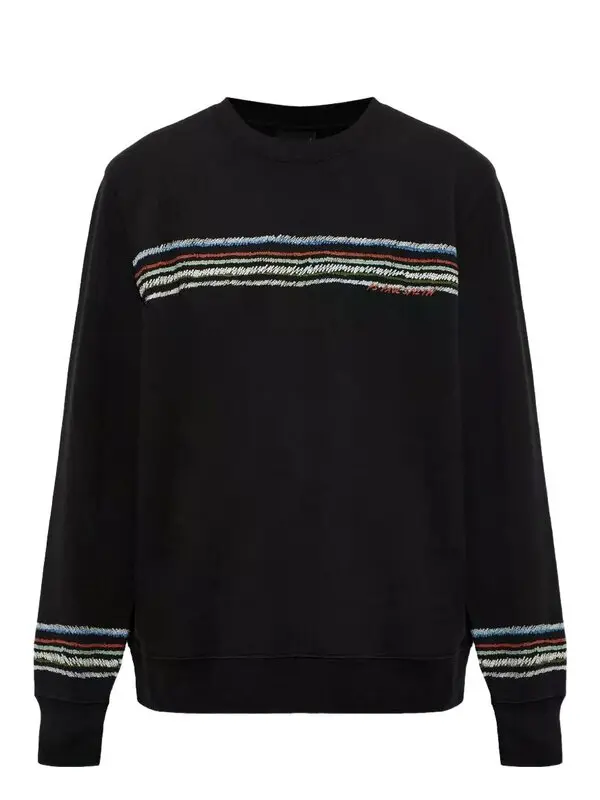 Paul Smith Embroidered Logo-stripe Crew Neck Sweater - Black
