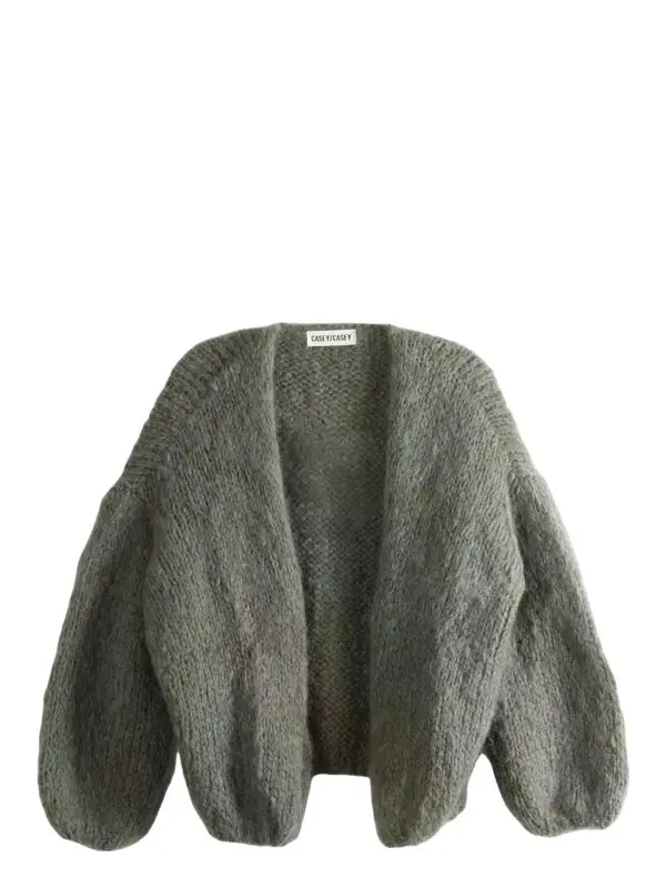 CASEY CASEY Long Sleeve Chunky Knit Cardigan - Green