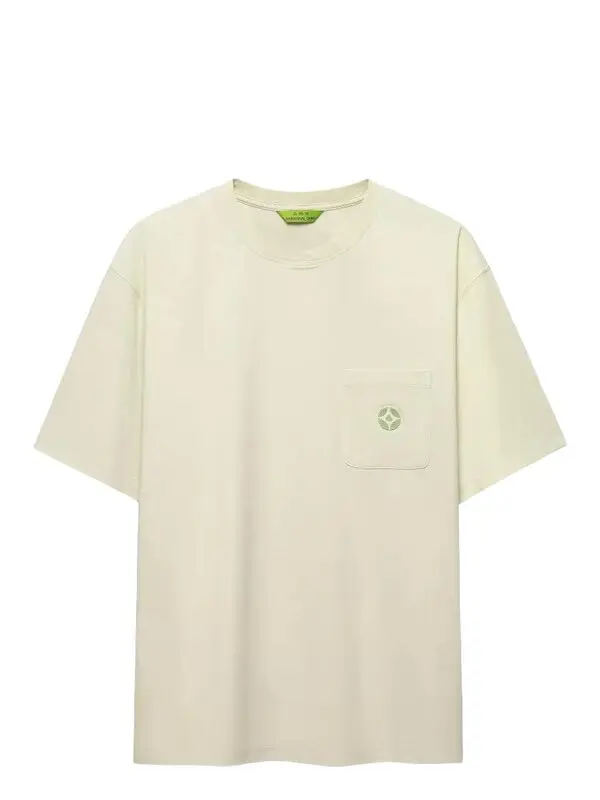 Shanghai Tang Coin-patch Chest-pocket T-shirt - Neutrals