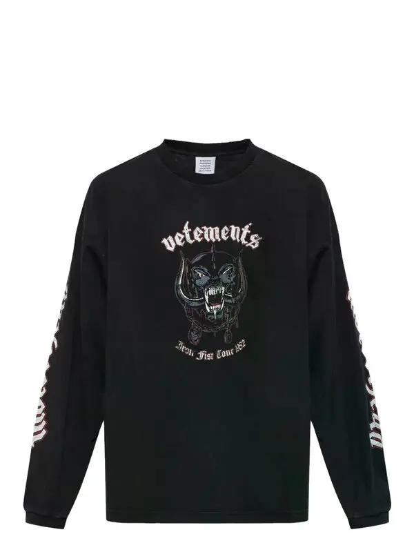 Vetements Graphic-print Long-sleeve T-shirt - Black
