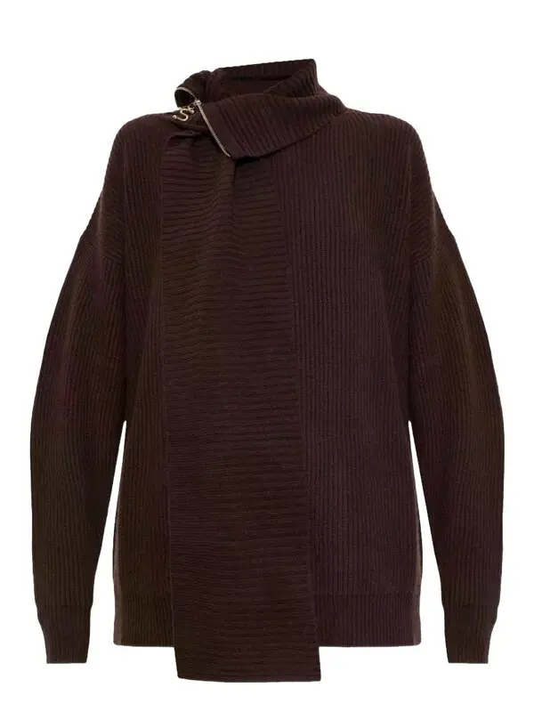 Sportmax Feltro Zip-fastening Sweater - Brown