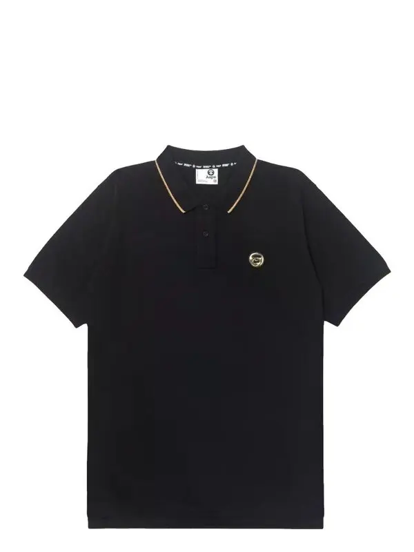 AAPE BY *A BATHING APE Moonface Patch Polo Shirt - Black