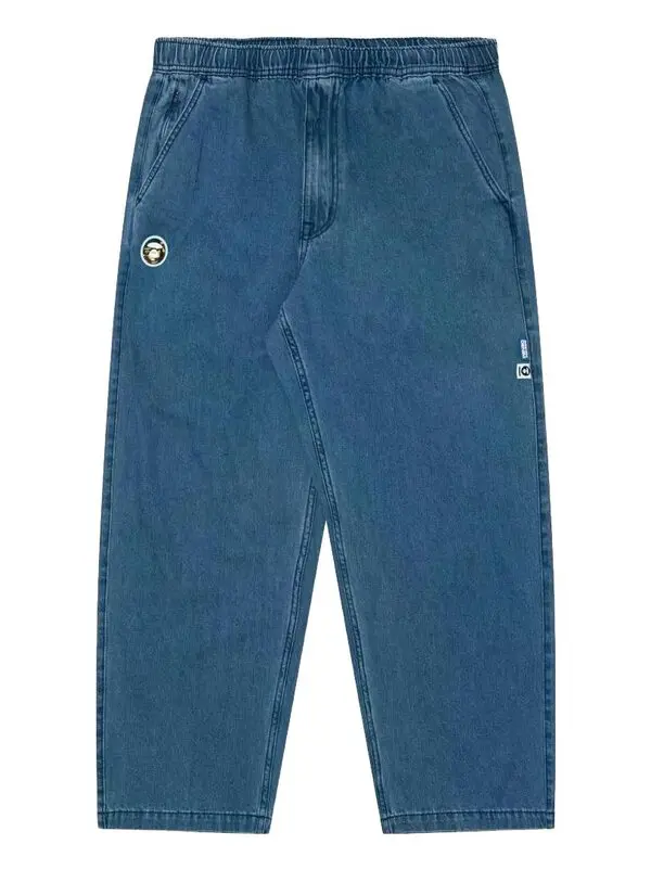 AAPE BY *A BATHING APE Moonface Patch Loose-fit Jeans - Blue