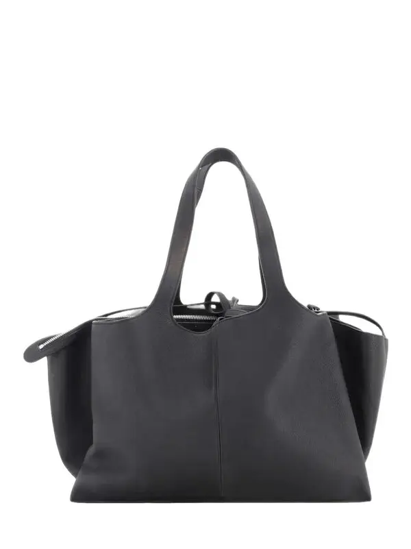 Celine Tri-fold Grained Calfskin Shoulder Bag - Black