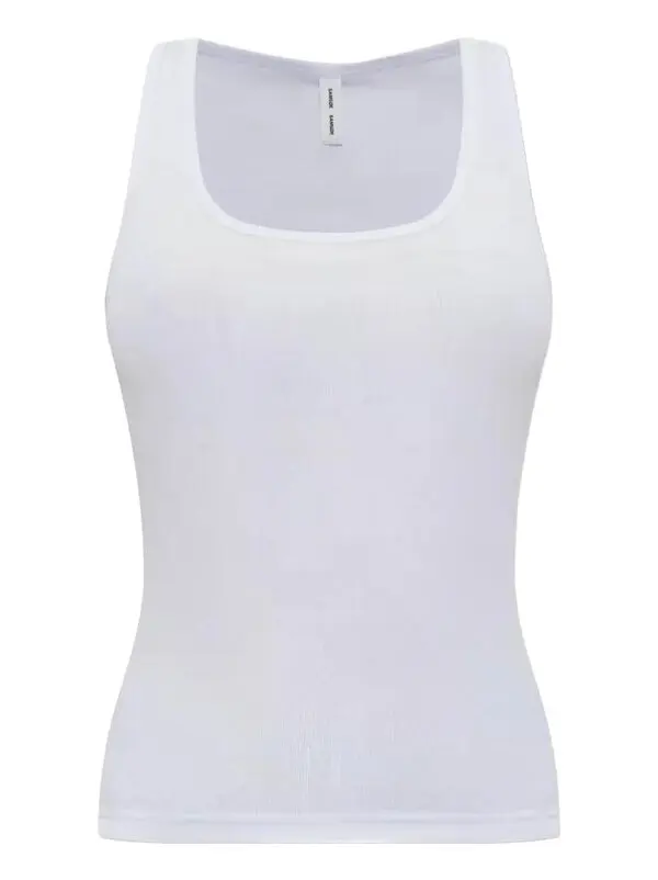 SAMSOE SAMSOE Ribbed Racerback Tank Top - White