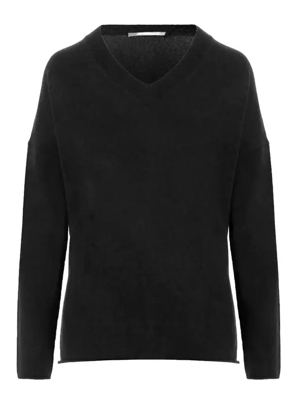 ALLUDE V-neck Cashmere Sweater - Black
