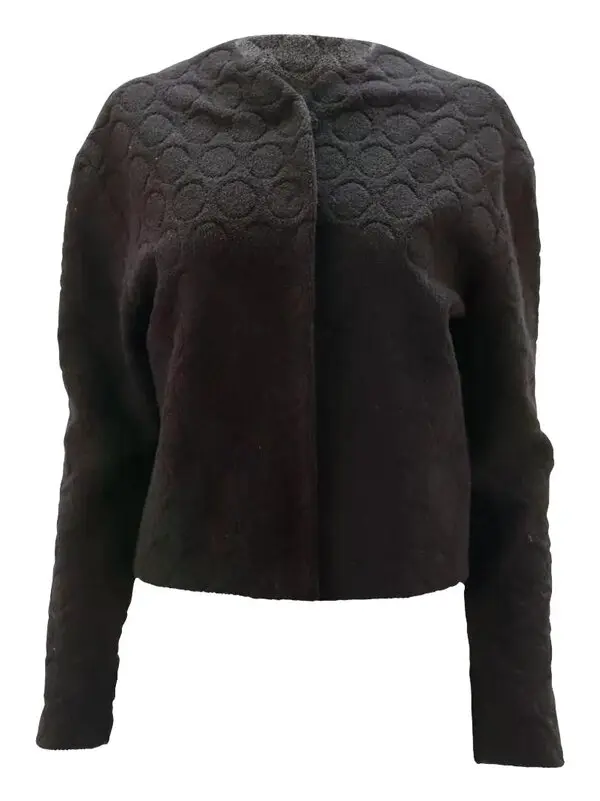 Marc Jacobs Collarless Textured Jacket - Black