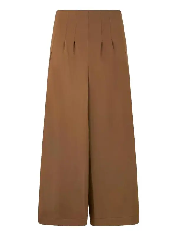 Alberta Ferretti High-waisted Pleated Palazzo Pants - Brown