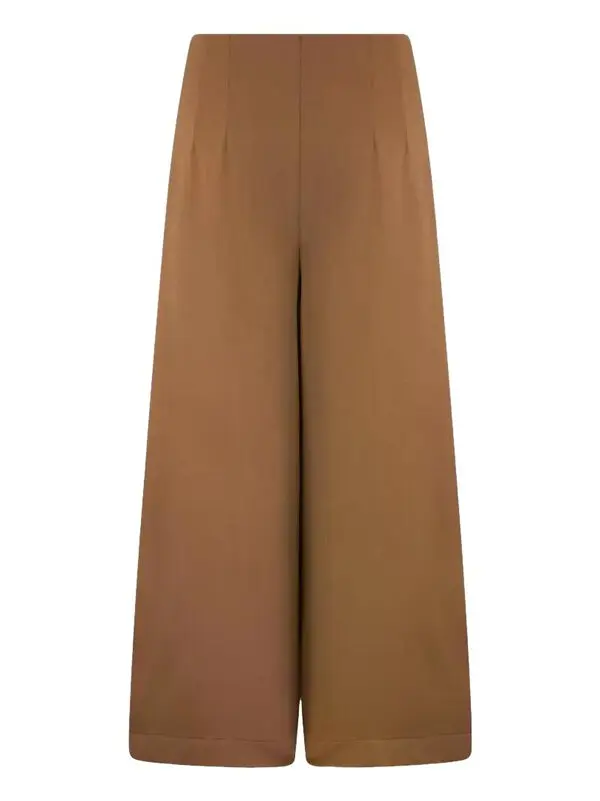 Alberta Ferretti High-waisted Pleated Palazzo Pants - Brown