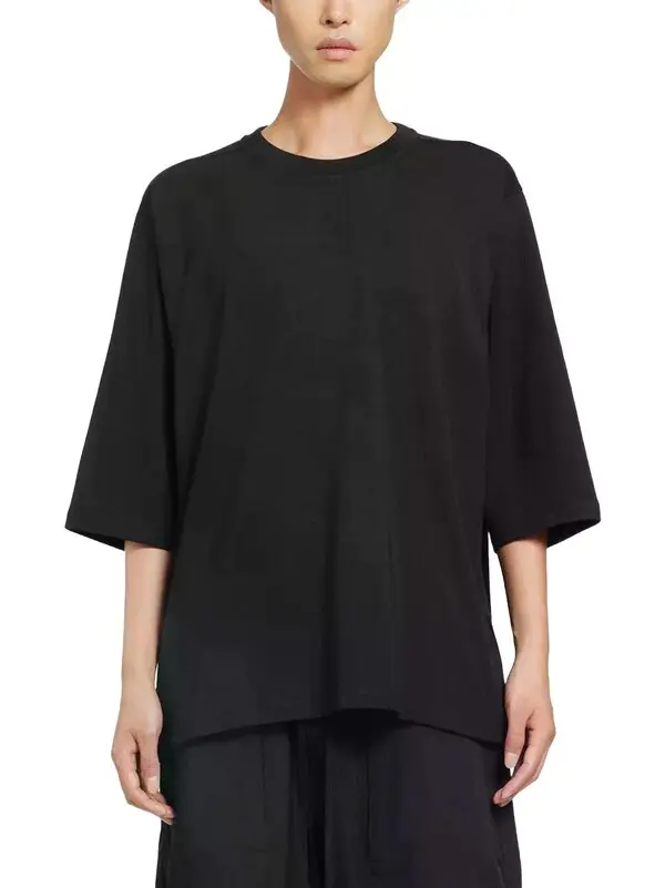 THOM KROM Graphic-print Elbow-sleeve T-shirt - Black