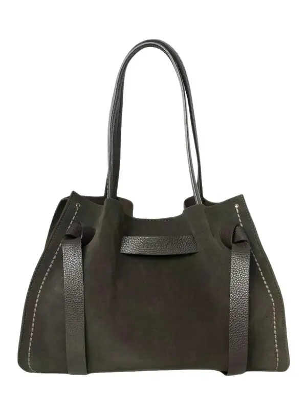 VISONA` Visona Vittoria Suede Tote Bag - Green