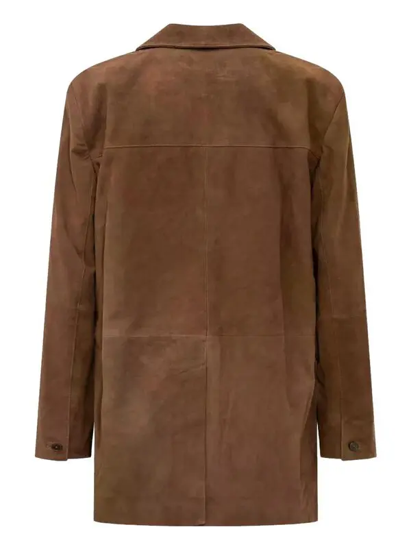Ba&sh Suede Notched Lapel Jacket - Brown