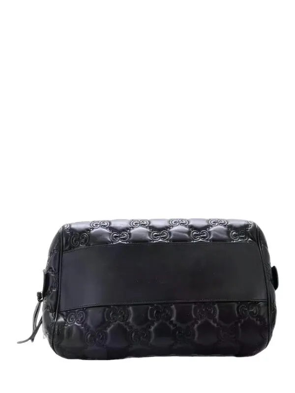Gucci Ophidia Convertible Boston Top Handle Bag Gg Matelassé Leather Medium Satchel - Black