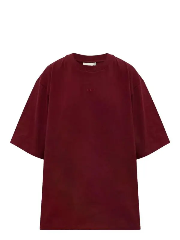 GESTUZ Embroidered Logo Oversized T-shirt - Red