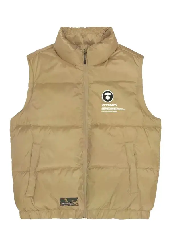AAPE BY *A BATHING APE Moonface Patch Down Vest - Neutrals