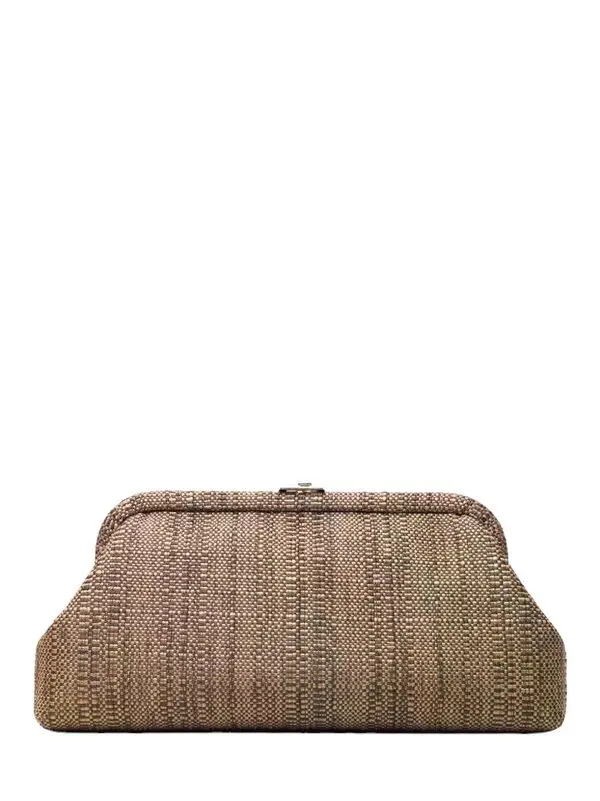 JIMMY CHOO Skylar Woven Clutch Bag - Brown