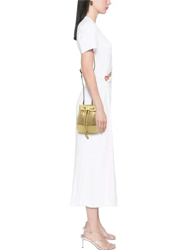 Gucci 2016-2026 Mini Jumbo Gg Canvas And Calfskin Ophidia Bucket Bag - Yellow
