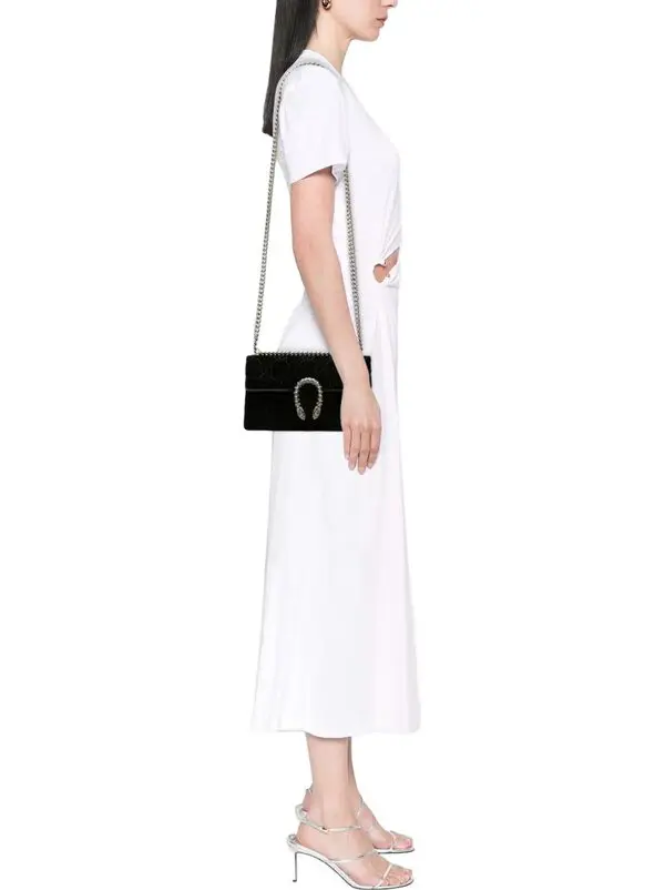 Gucci 2016-2026 Medium Gg Velvet Dionysus Crossbody Bag - Black