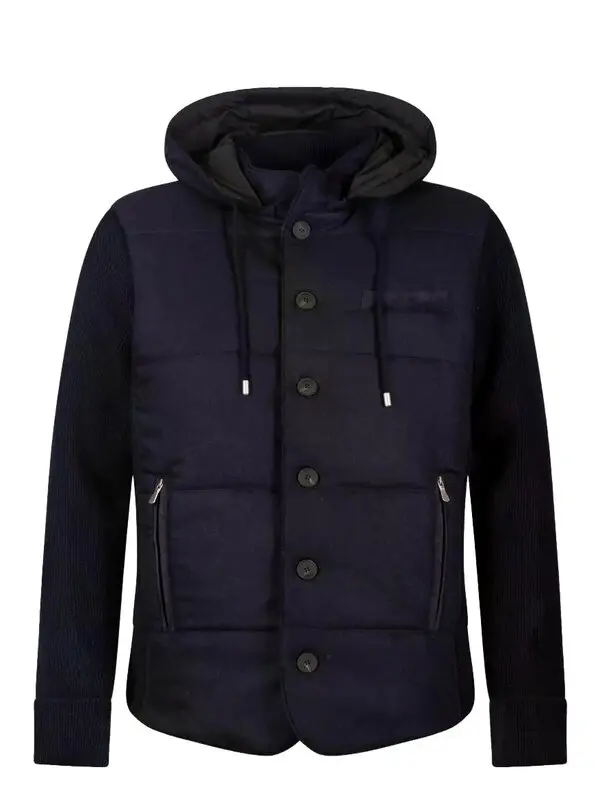 GRAN SASSO Hooded Quilted Jacket - Blue