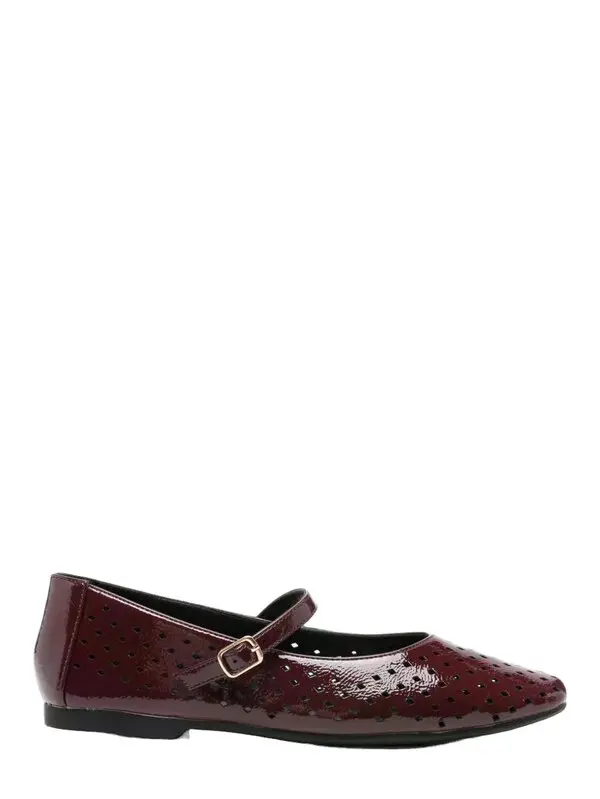 LINDA BAUMANN Perforated Ballet Flats - Red
