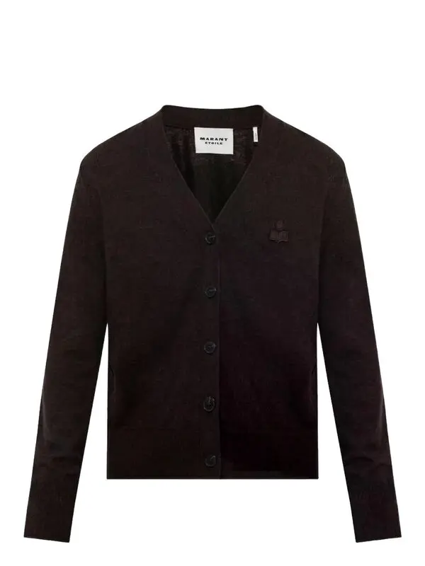 MARANT ETOILE Karina Logo-patch V-neck Cardigan - Brown
