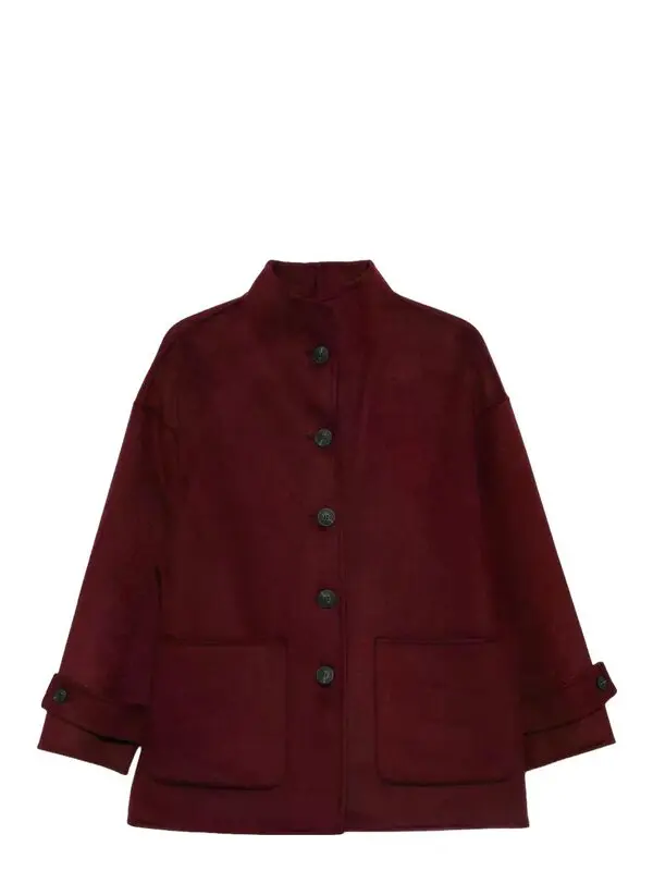 THE DYNAMIS STUDIO Button-up Wool Coat - Red