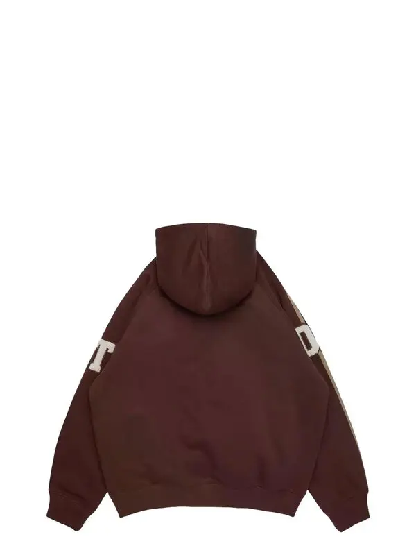 DENIM TEARS Chenille-patch Zip-up Hoodie - Brown