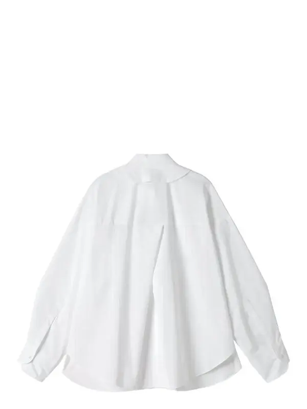 ENFOLD Oversized Draped Pocket Shirt - White