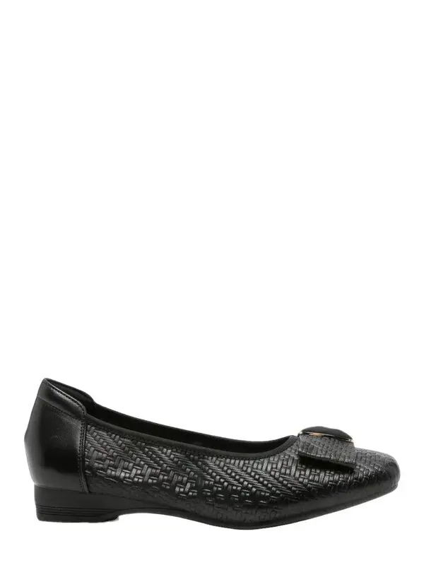 LINDA BAUMANN Bow Detail Ballet Flats - Black