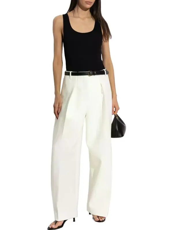 SAMSOE SAMSOE Ribbed-knit Scoop Neck Sleeveless Top - Black