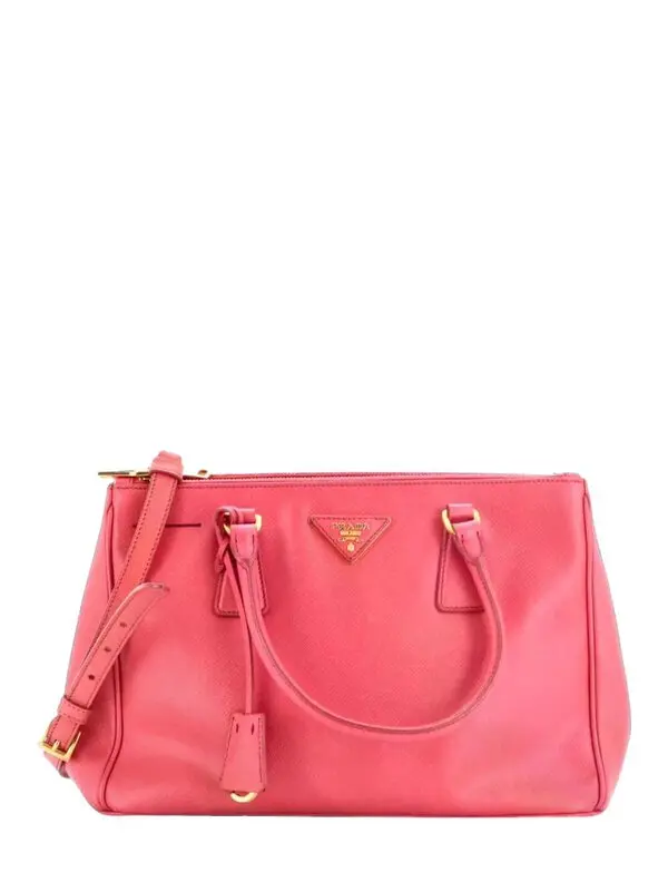 Prada Double Zip Lux Saffiano Leather Medium Tote Bag - Pink