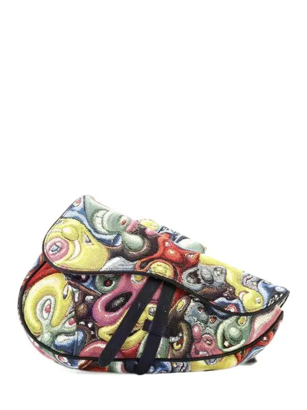 Dior Kenny Scharf Saddle Jacquard Crossbody Bag - Multicolour