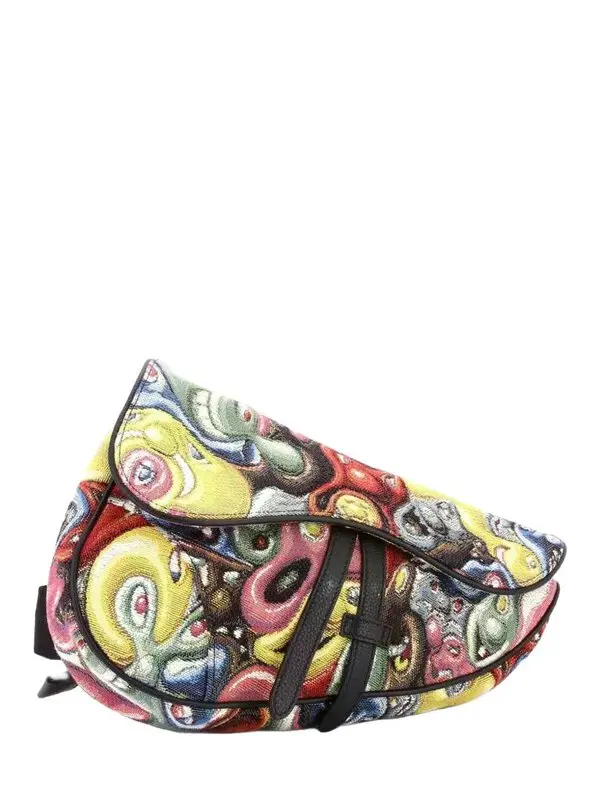 Dior Kenny Scharf Saddle Jacquard Crossbody Bag - Multicolour