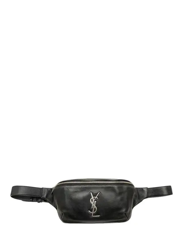Saint Laurent Smooth Calfskin Monogram Belt Bag - Black