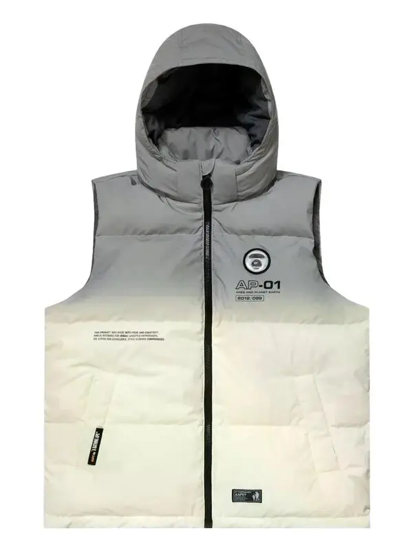 AAPE BY *A BATHING APE Moonface Hooded Down Vest - White