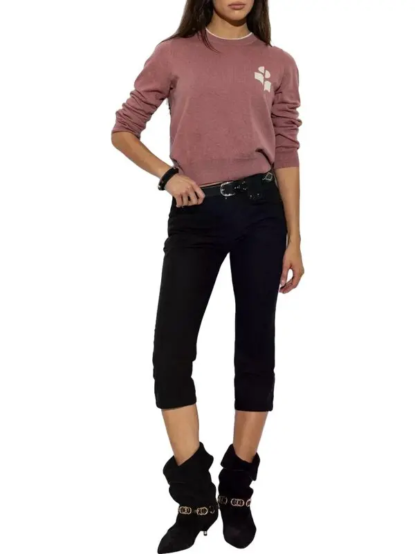 MARANT ETOILE Logo Intarsia Sweater - Pink