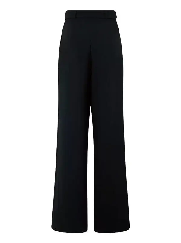 Alberta Ferretti Belted Pleated Straight Trousers - Black