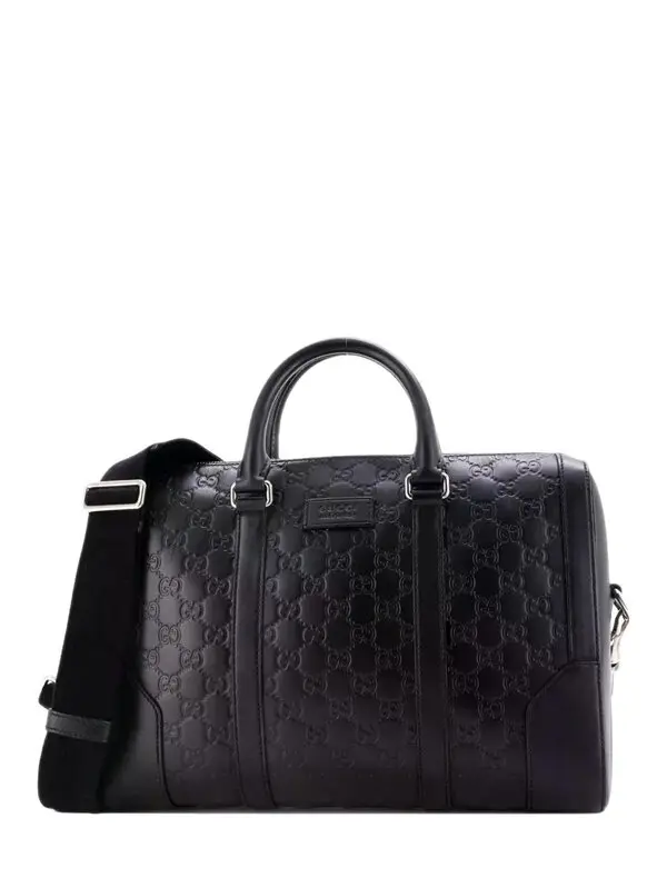 Gucci Eden Briefcase Guccissima Leather Medium Business Bag - Black