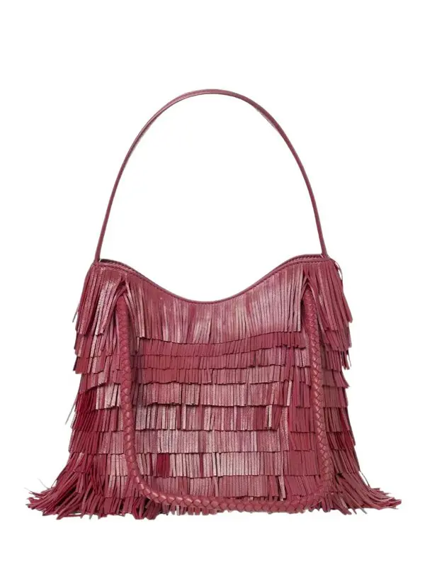 VISONA` Visona Diletta Fringed Shoulder Bag - Red