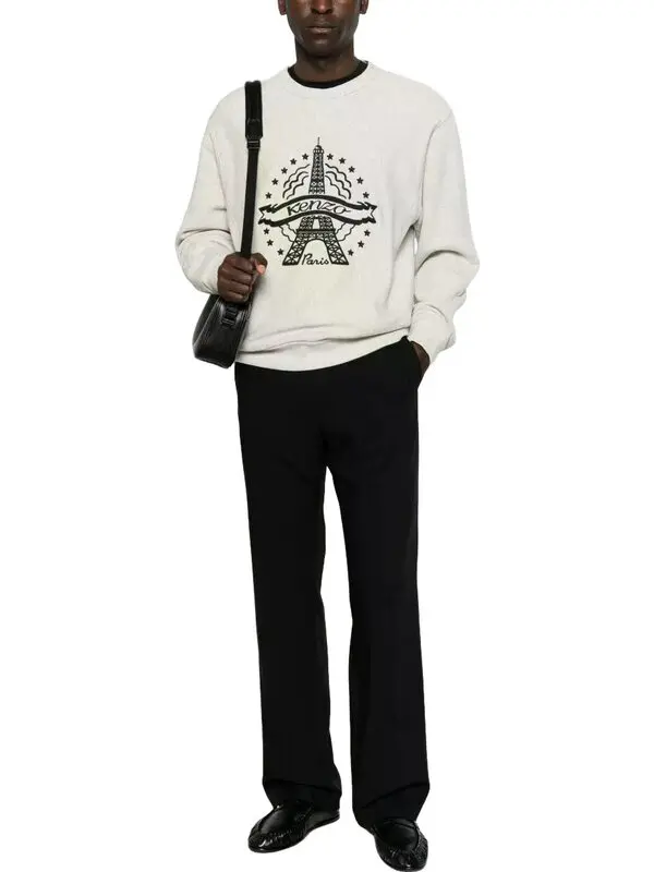 Kenzo Eiffel Tower Motif Sweatshirt - Neutrals