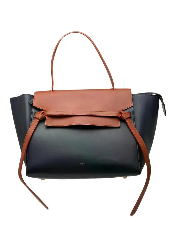 Celine 2014 Mini Bicolor Smooth Calfskin Belt Bag Satchel - Blue