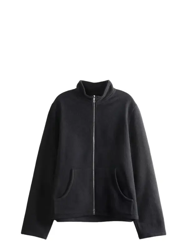 RIER Zip-up Fleece Sweatshirt - Black