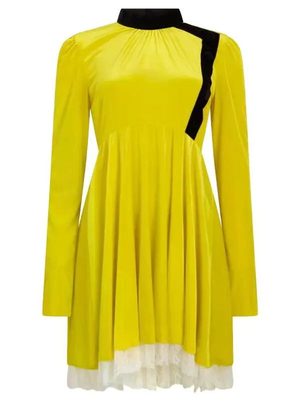 Philosophy Di Lorenzo Serafini Lace-trim Mini Dress - Yellow