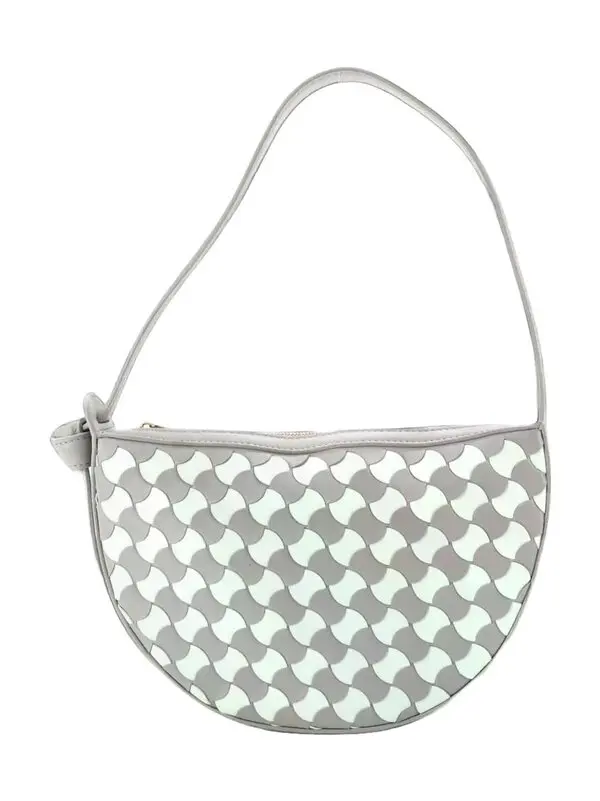 Bottega Veneta Sunrise Bicolor Wavy Pavimento Leather Mini Shoulder Bag - Grey