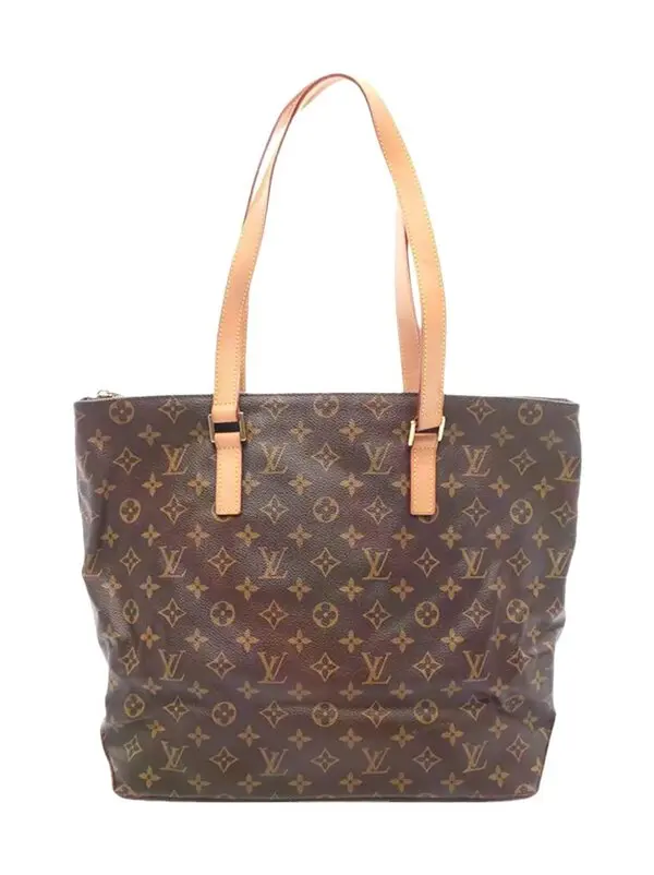 LOUIS VUITTON 2002 Monogram Cabas Mezzo Tote Bag - Brown
