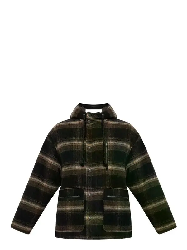 MARANT Kiril Hooded Check Jacket - Black