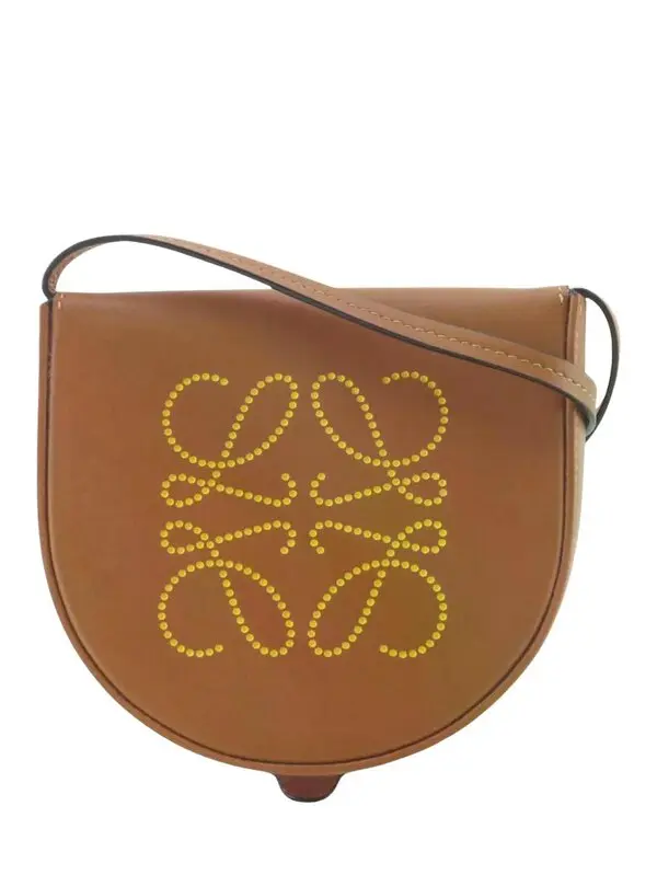 Loewe Smooth Calfskin Anagram Heel Cross Body Mini Bag - Brown