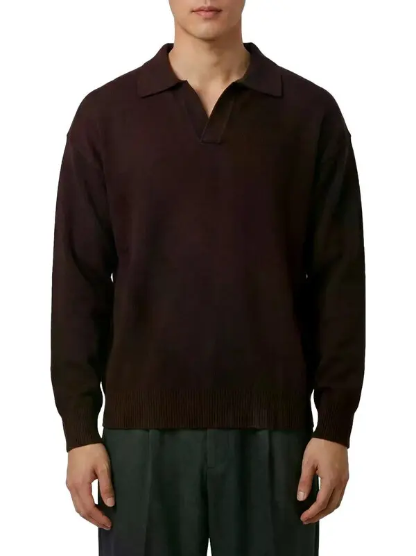 ROBERTO COLLINA Merino Wool Fine-knit Top - Brown