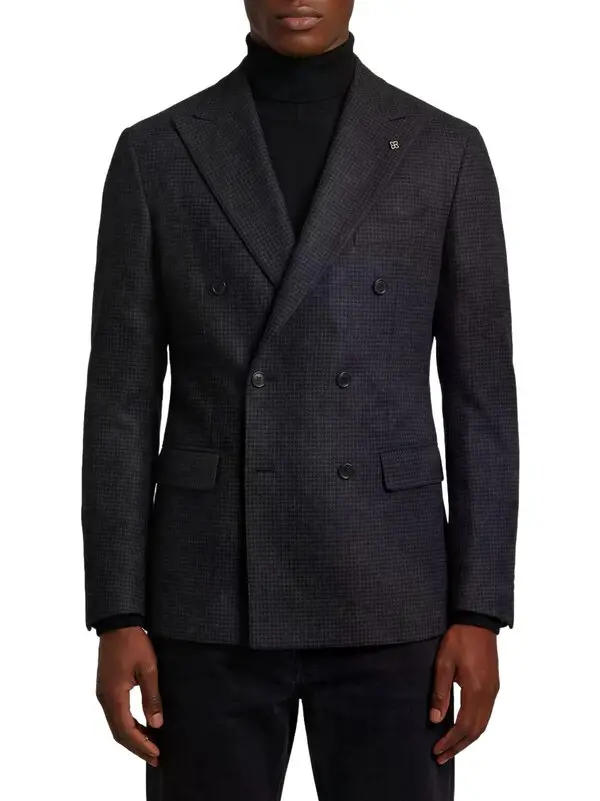 Tagliatore New York Houndstooth-pattern Blazer - Grey