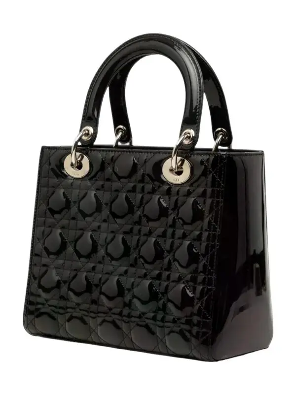 Dior Patent Cannage Lady Satchel - Black